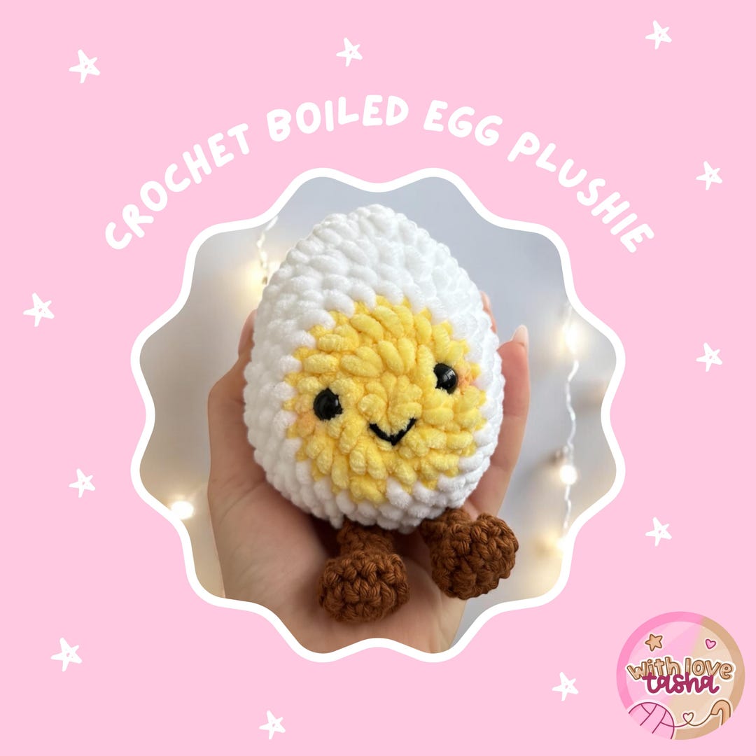 Boiled Egg Plush | Crochet Egg Plushie | Food Themed Plush | Egg ...