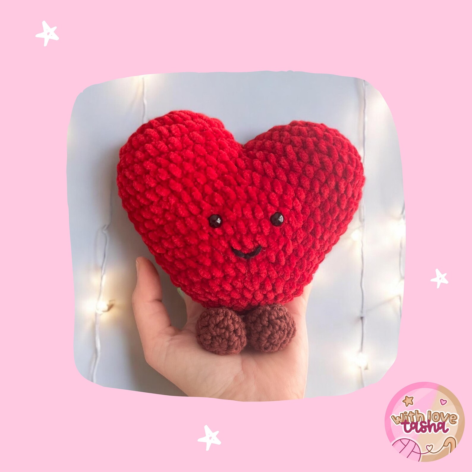 Heart Plush | Matching Heart Teddy | Matching Teddy | Crochet Plushies ...