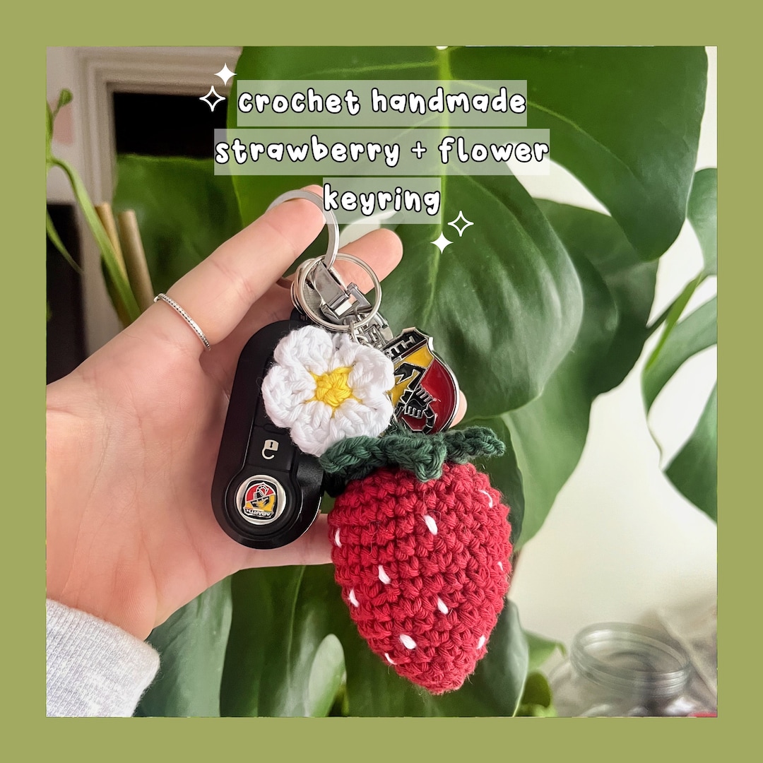 Strawberry Keychain Strawberry Accessories Handmade Charm Strawberry ...