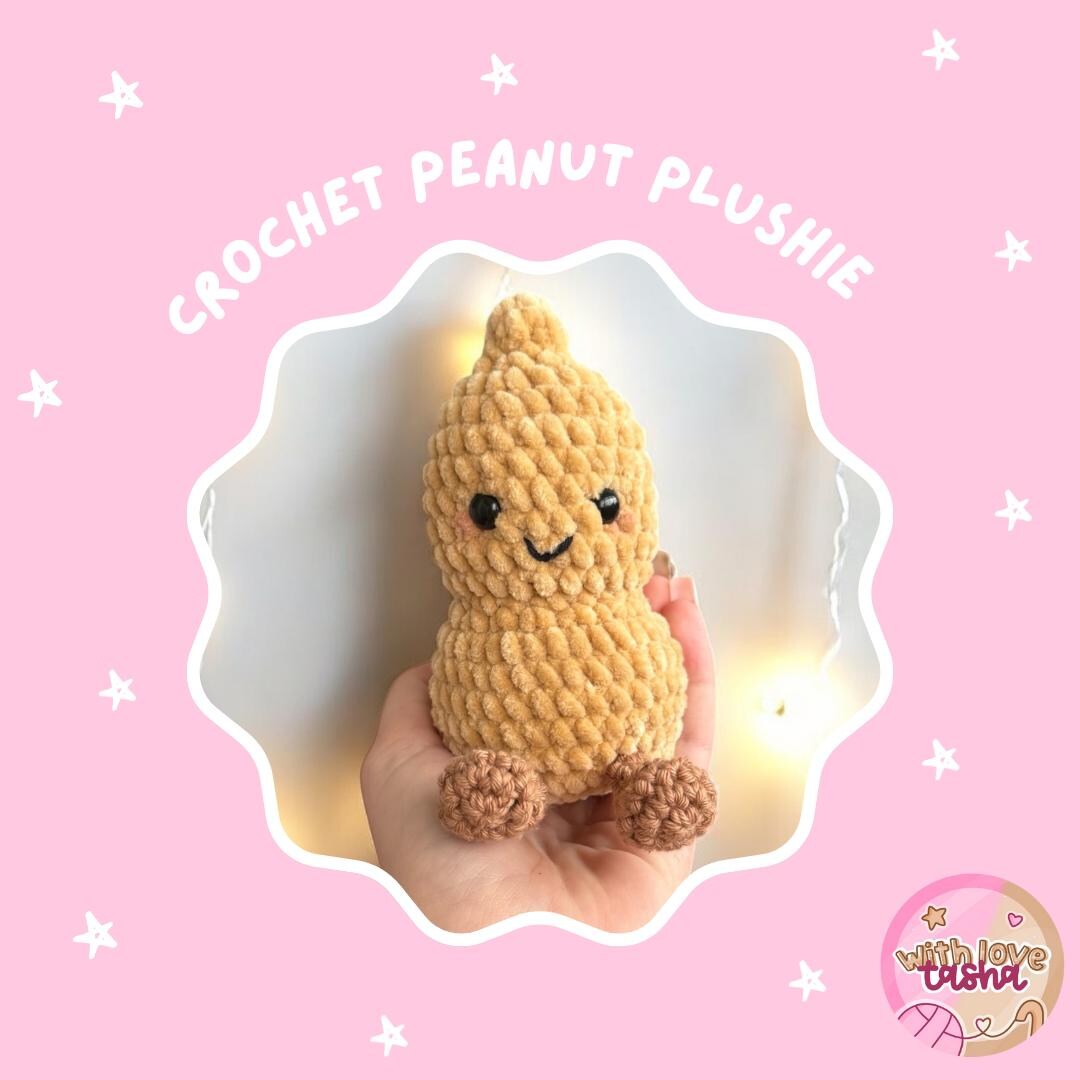 Peanut Plush | Crochet Peanut Plushie | Crochet Plushies | Food Themed ...