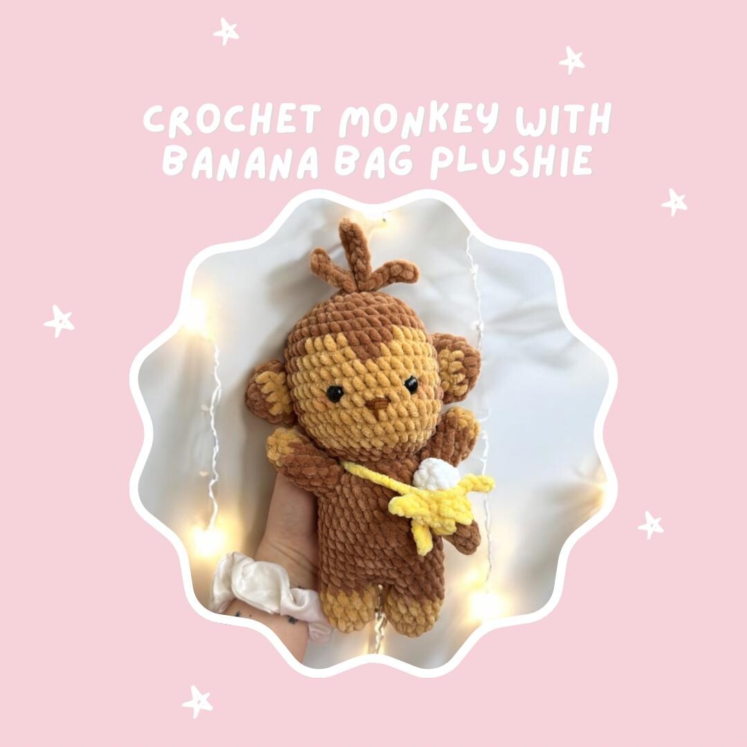 Monkey Plush | Little Monkey Plushie | Stuffed Animals | Crochet Monkey ...