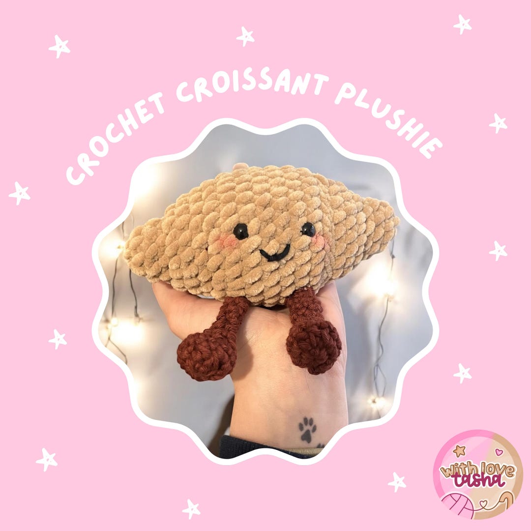 Croissant Plush | Crochet Bakery Themed Plush | Croissant Stuffed Toy ...