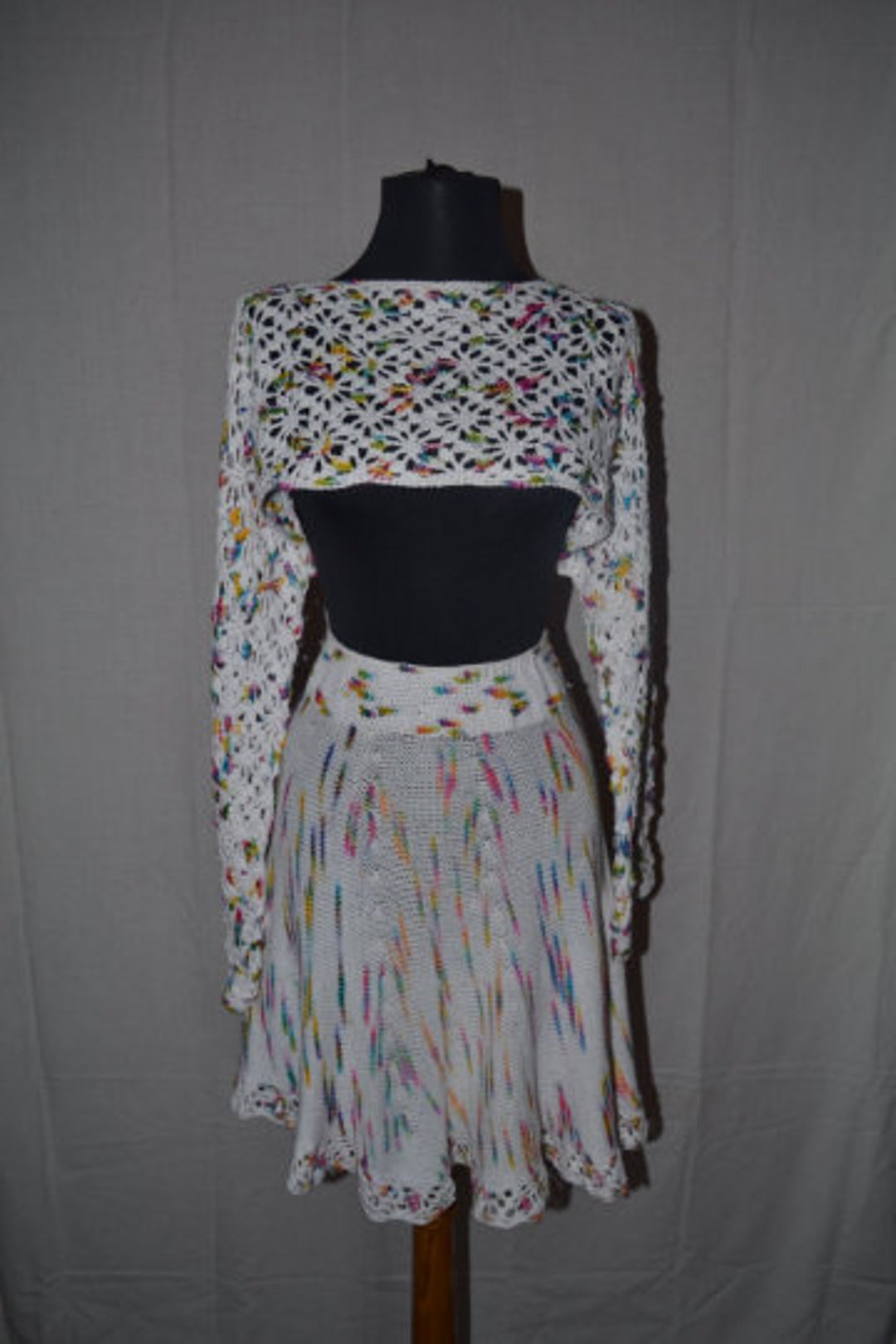 Sundress Suit Knitted Crochet Machine Knitting Costume Fishnet Suit ...