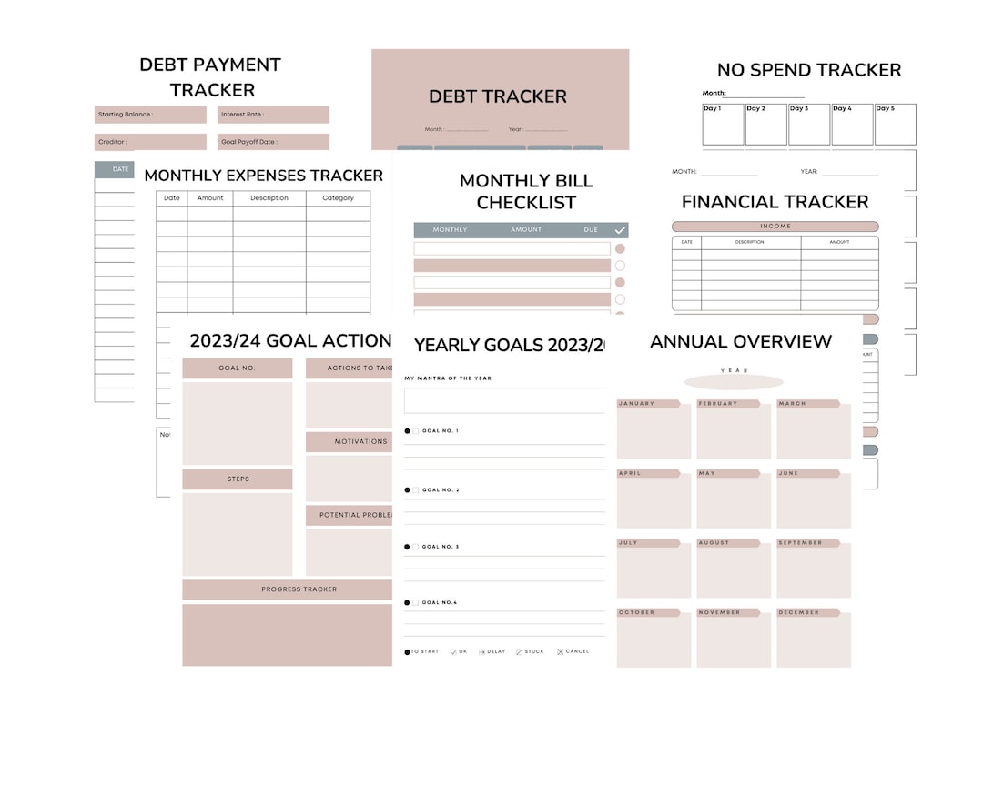 Debt Tracker Printable PDF, Debt Repayment Tracker, No Spend Challenge ...