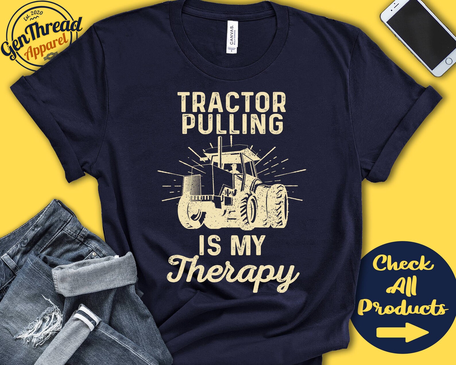 Tractor Puller Shirt | Tractor Pulling is My Therapy | Tractor Pull ...