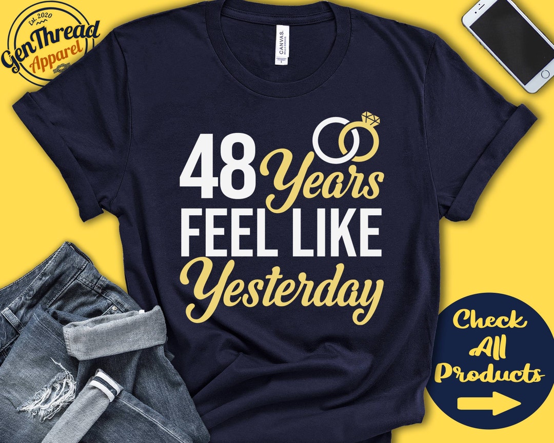 48 Year Wedding Anniversary Gift | 48th Anniversary Shirt | Forty ...