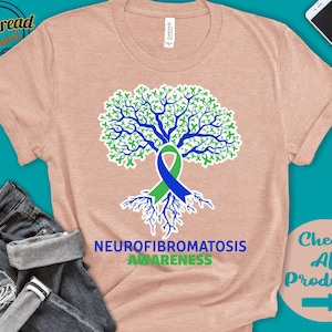 Neurofibromatosis Shirt | NF Awareness | Tree of Life | Green Blue ...