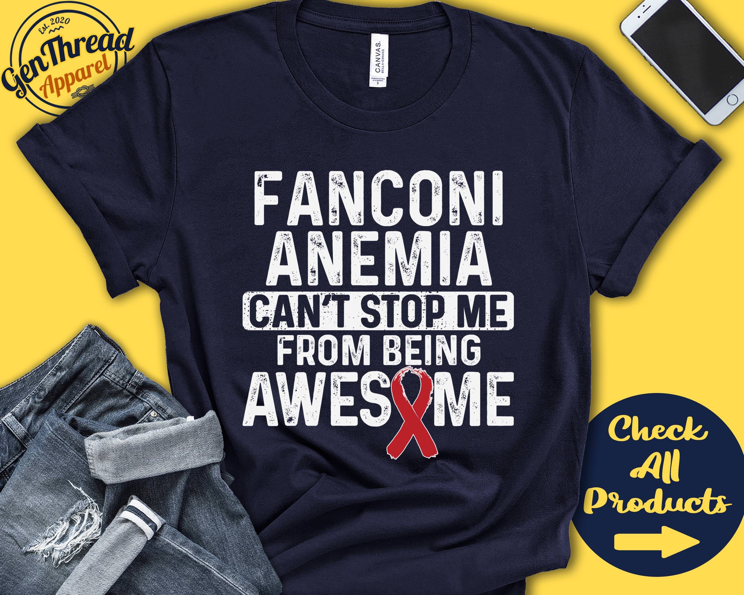 Fanconi Anemia Shirt | Fanconi Anemia Awareness | Red Ribbon | Fighter ...