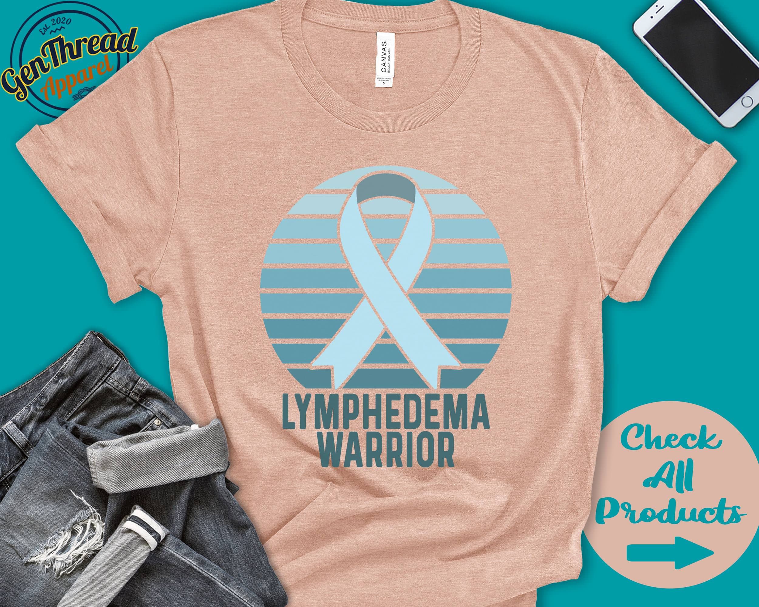 Lymphedema Shirt Lymphedema Awareness Light Blue Ribbon - Etsy