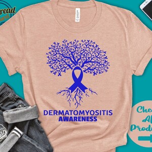 Dermatomyositis Shirt | Dermatomyositis Awareness | Tree of Life | Blue ...