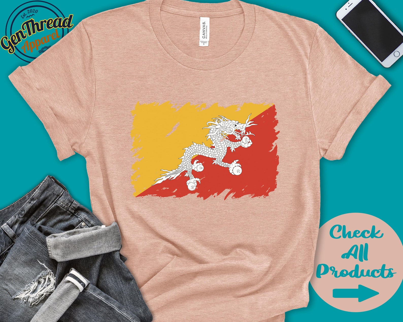 Bhutan Flag Shirt | Gift for Bhutanese Gift | Proud Bhutanese Pride ...