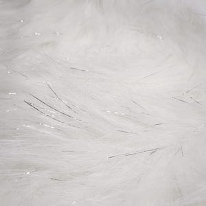 White Faux Fur Ribbon Trim REMNANT Silver Sparkle 5ft Long X 8" Wide ...