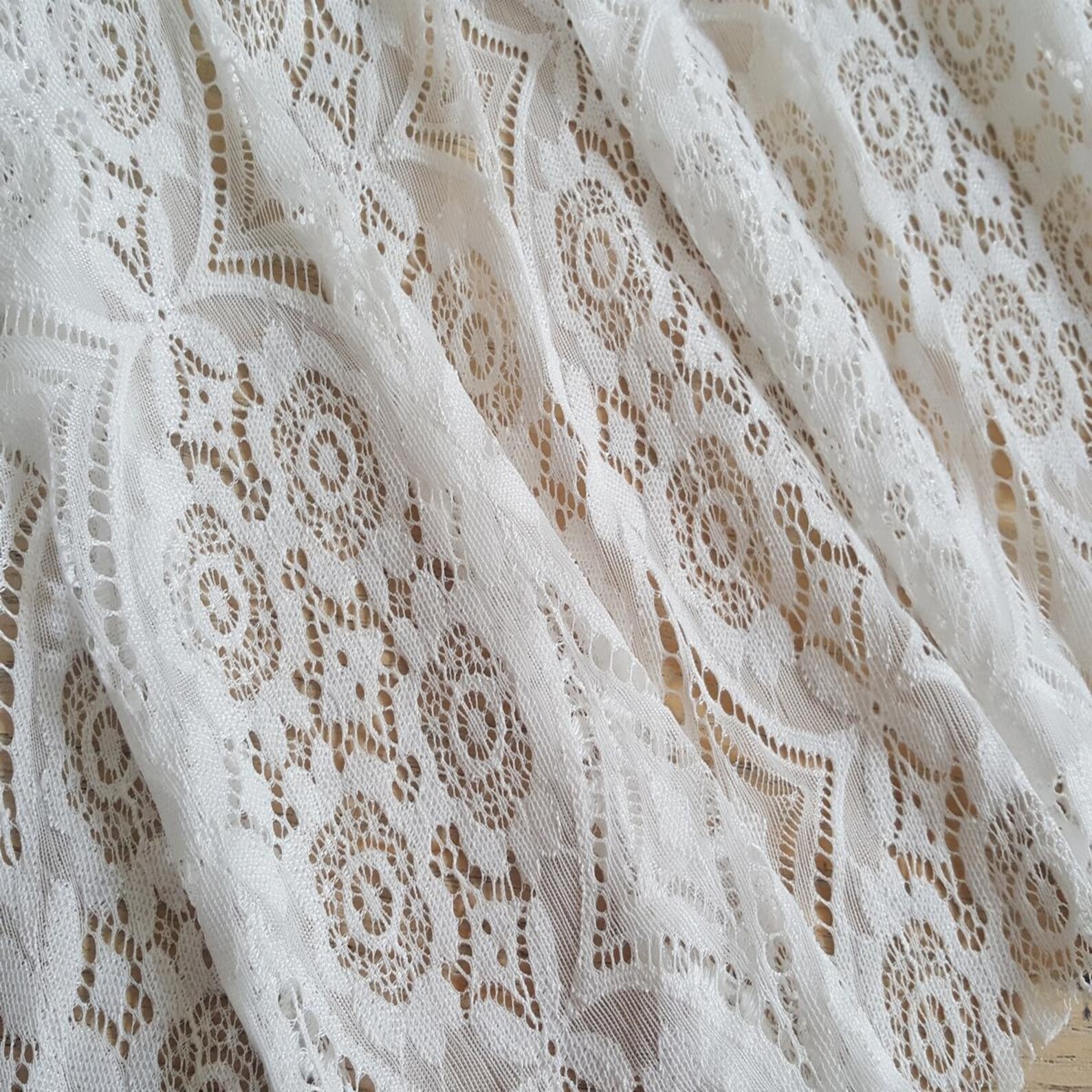Gothic Romance Sheer Ivory Lace Fabric 2 Way Stretch 58"wide Fabric by ...