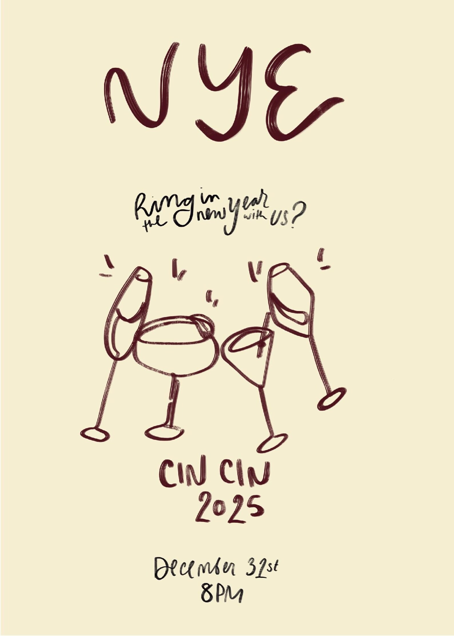 Personalized NYE New Years Eve Party Holiday Invitation 5X7 ...