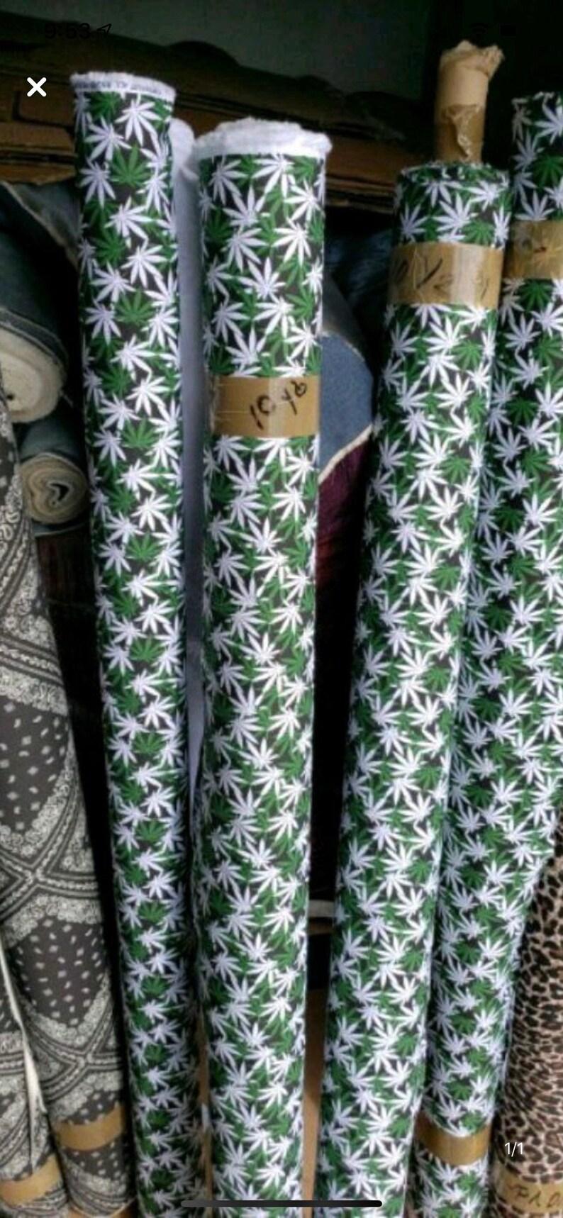 Cotton Twill Print Marijuana Leaf Pot Weed 48 Wide Fabric Sold by the ...