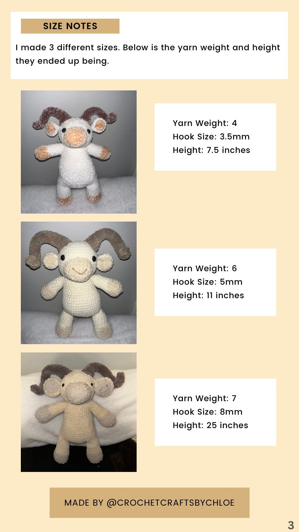 Ram Crochet Pattern - Etsy