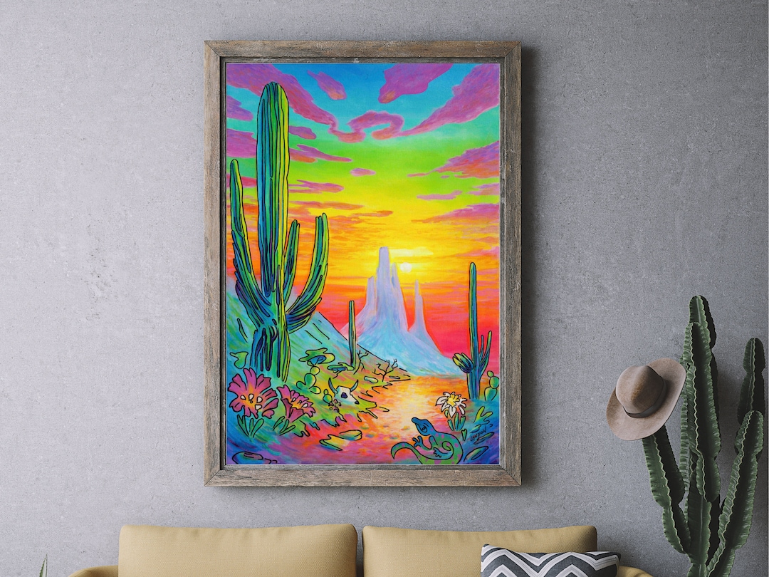 Colorfully Bold Canvas Print. Wall Art. Summer Desert. Artist John ...