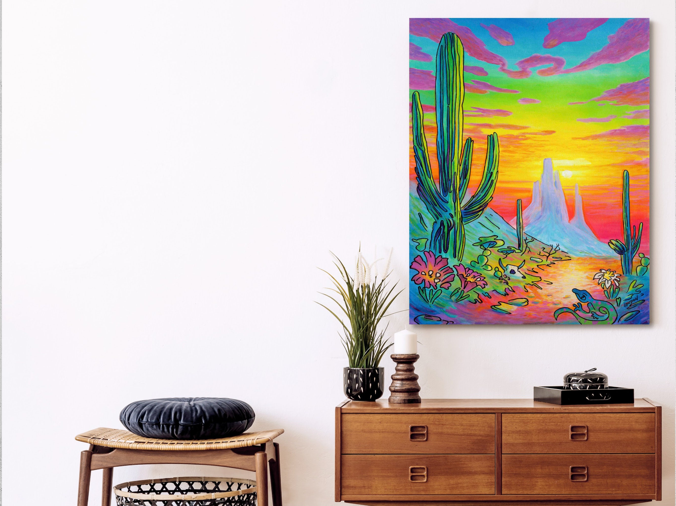 Colorfully Bold Canvas Print. Wall Art. Summer Desert. Artist John ...