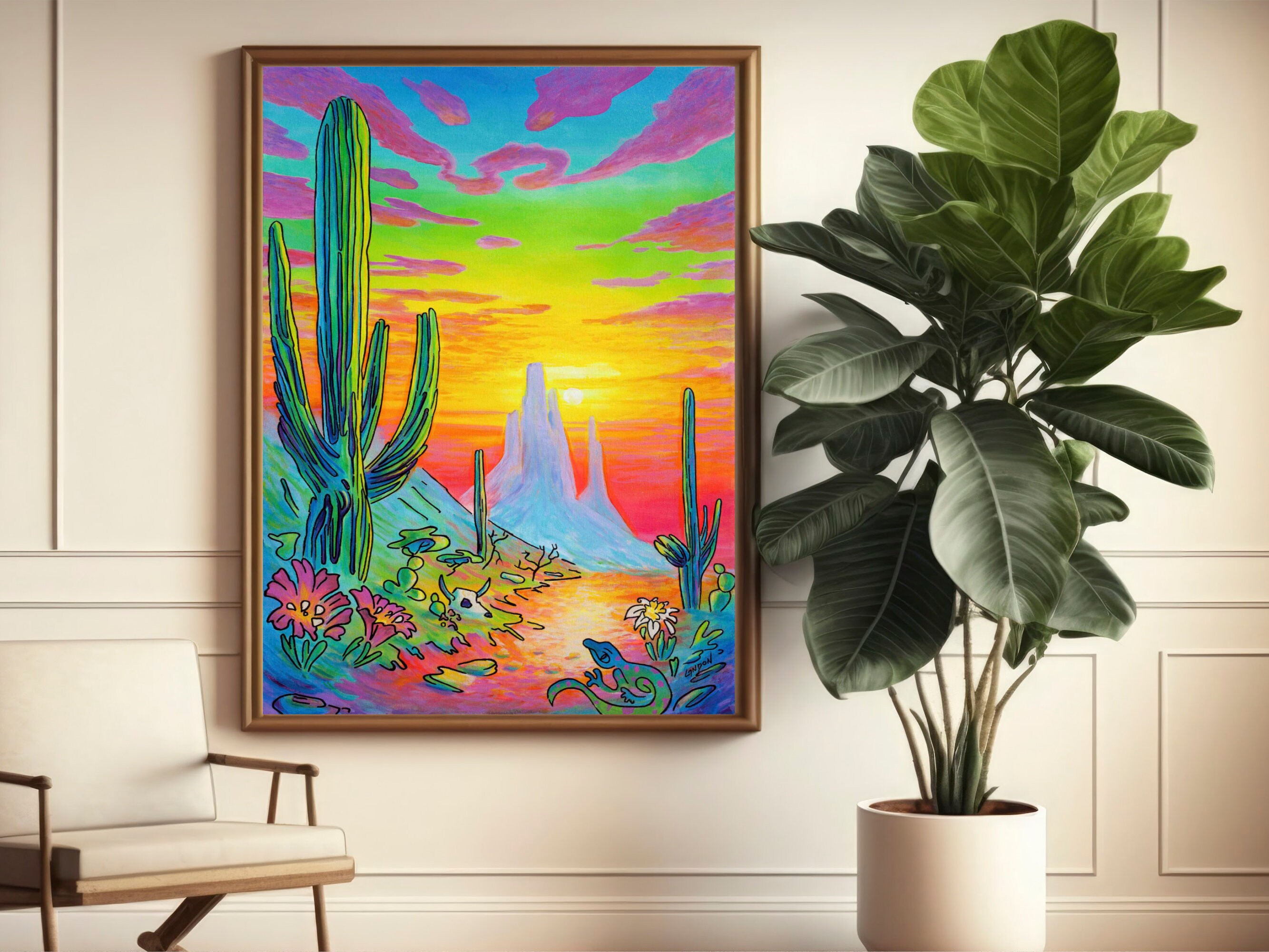 Colorfully Bold Canvas Print. Wall Art. Summer Desert. Artist John ...