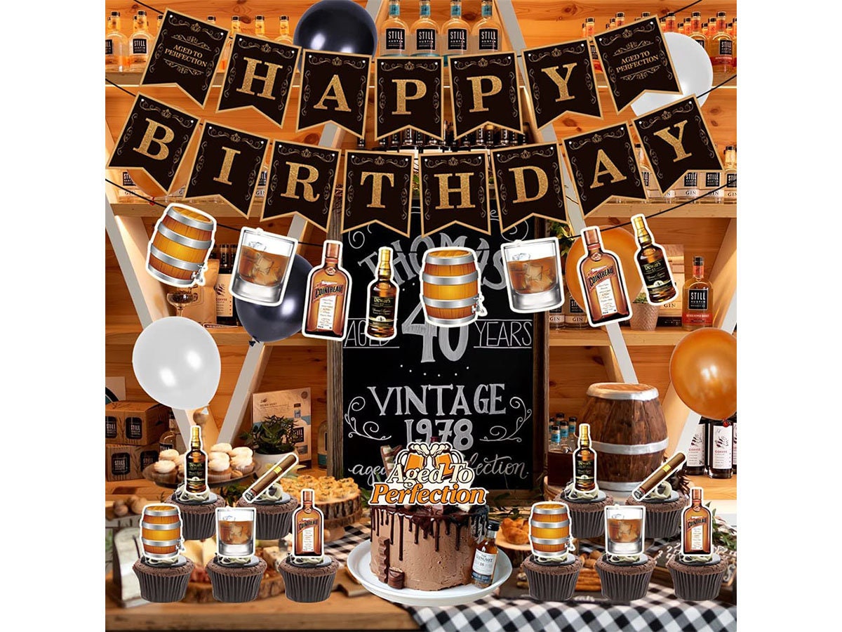 Whiskey Birthday Party Decorations Aged To Perfection Etsy