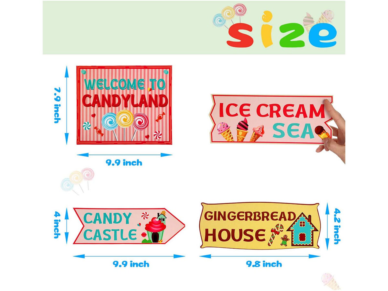 20 Pieces Candy Land Party Sign Welcome Directional Signs - Etsy