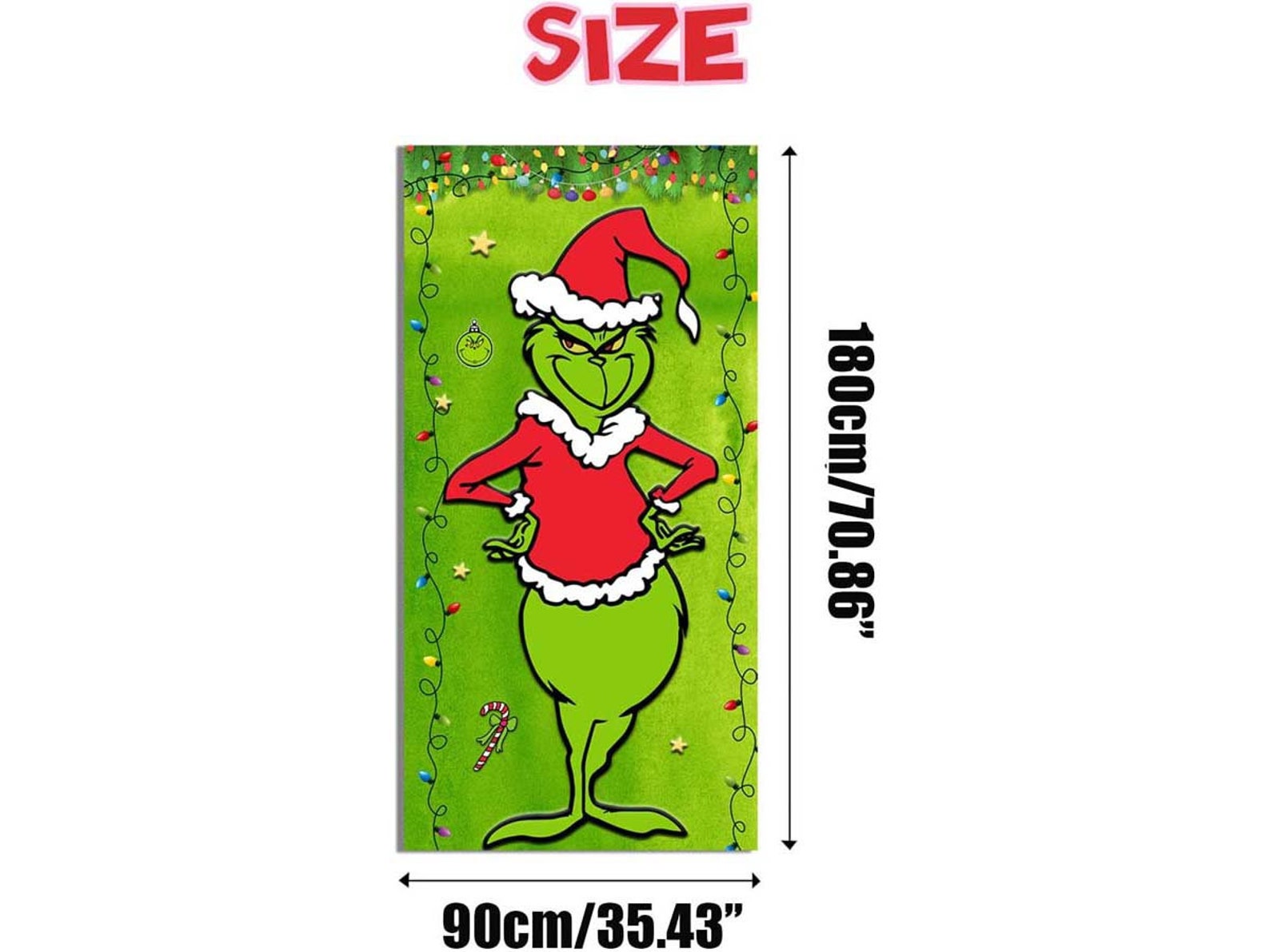 Grinch Christmas Door Cover Decorations Grinch Green Backdrop Etsy