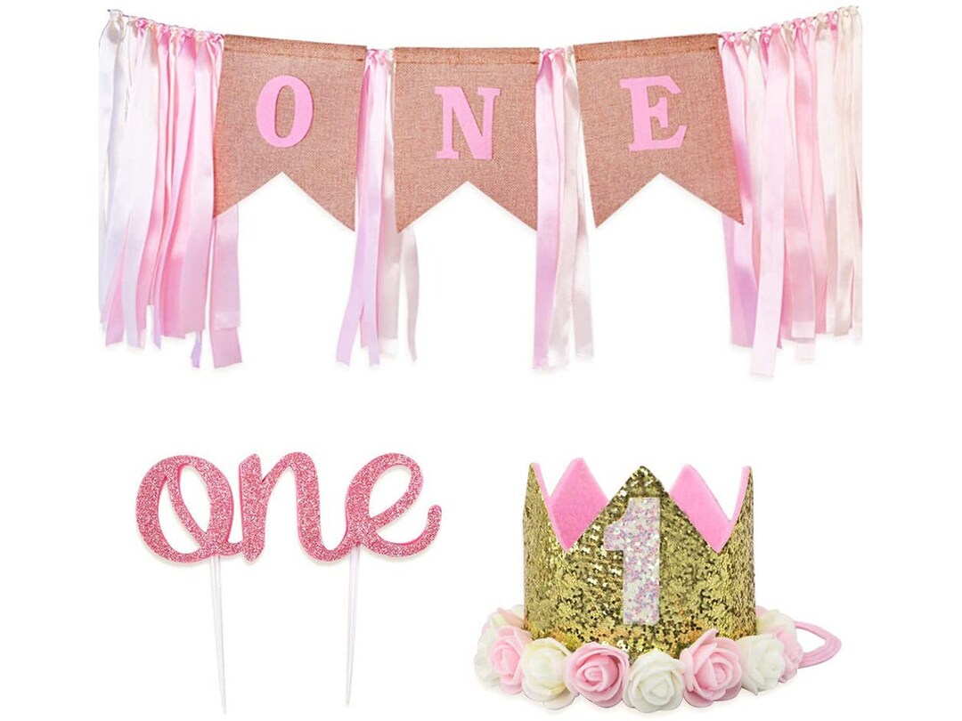 1st Birthday Decoration for Girl First Birthday Number 1 - Etsy