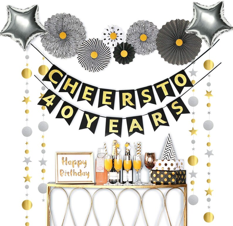 40th Birthday Decorations Party Supplies 40th Bday | Etsy