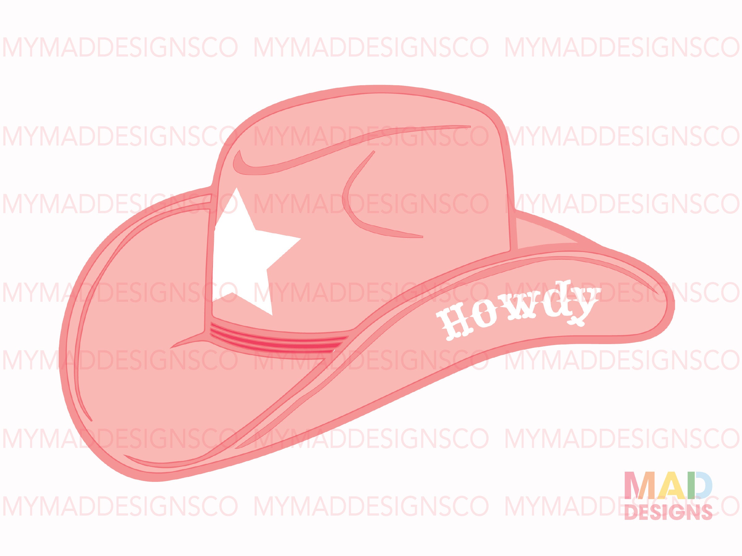 Howdy Cowboy Hat Digital Download PNG, JPEG, Sublimation, Pink Cowgirl ...