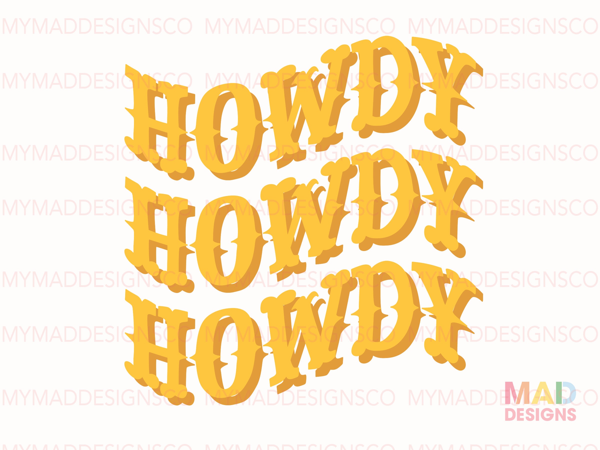 Howdy Digital Download PNG, Sublimation or Stationery, Yellow Southern ...