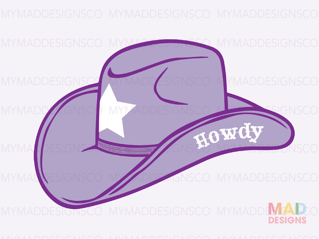 Howdy Cowboy Hat Digital Download PNG, JPEG, Sublimation, Purple ...