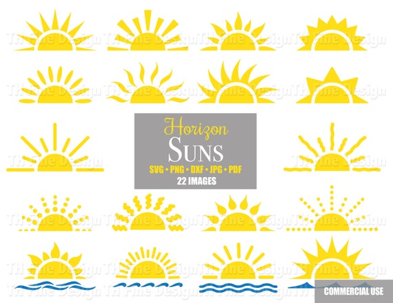 SVG Sun Sunset Sunrise Sunshine Horizon Waves Summer Cricut - Etsy