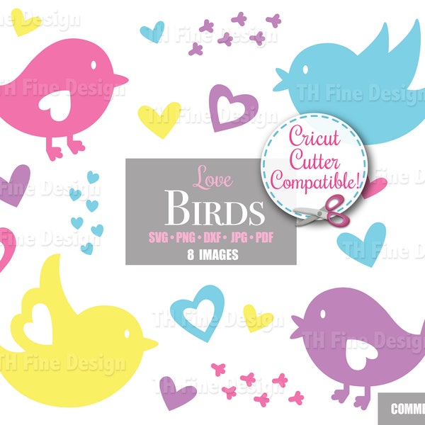Love Birds Clip Art - Etsy