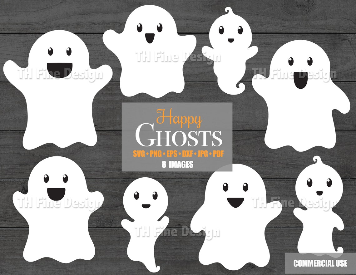 SVG Halloween Ghosts Ghost Clip Art Cute Cutting Files Files - Etsy