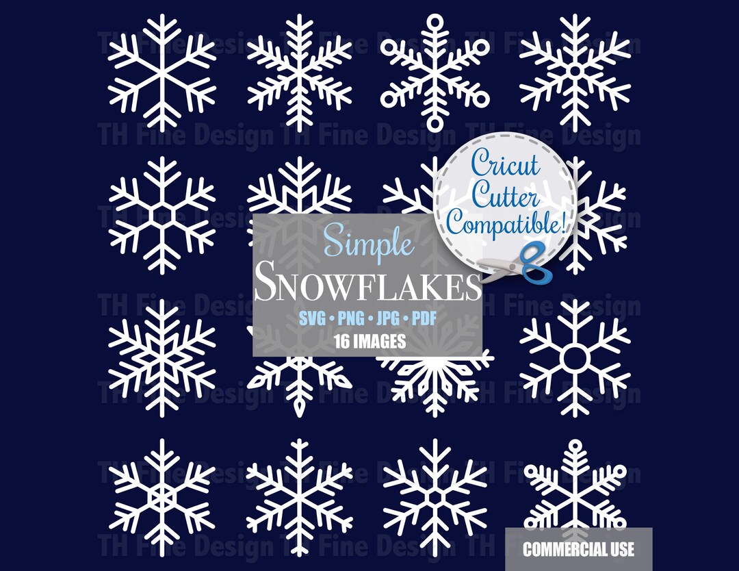 Snowflake SVG Clipart: 16 Winter Snow Flakes, Cricut Silhouette ...
