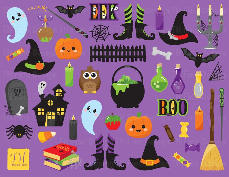SVG Halloween Clip Art Clipart Images Download Cute Pumpkins Witch Hats ...