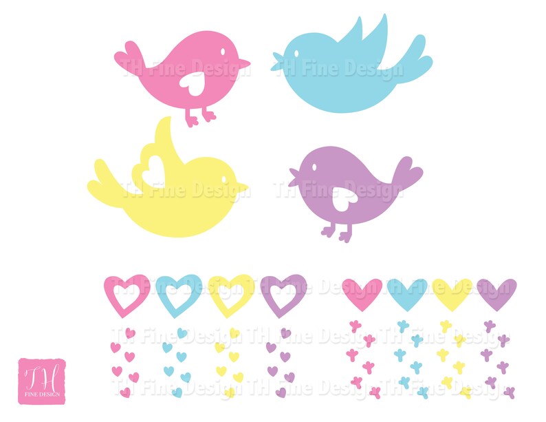 SVG Love Birds Clipart: Valentine's Day Files Printable Images Instant ...