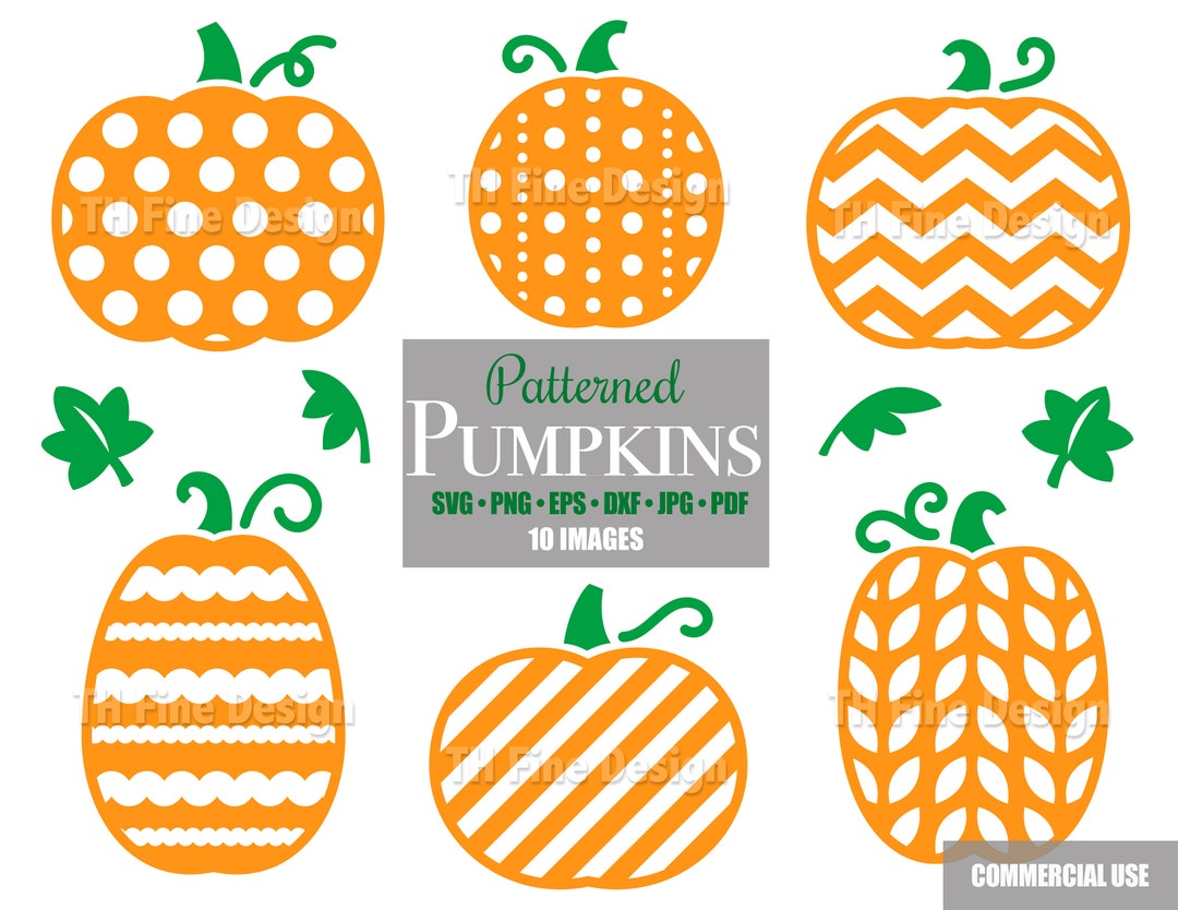 SVG Pumpkin Clip Art Cute Pumpkins Patterned Thanksgiving Pattern Fall ...