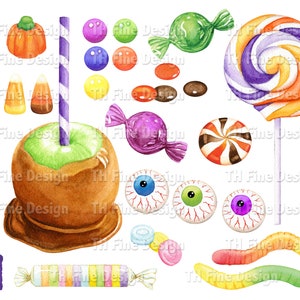 Halloween Treats Candy Clip Art Clipart Treat Sweets Candies Pumpkin ...