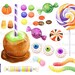 Halloween Treats Candy Clip Art Clipart Treat Sweets Candies Pumpkin ...