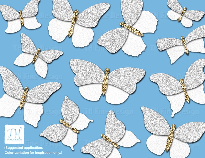 SVG Pastel Butterfly Clip Art Bundle Spring Layered Files Printable ...