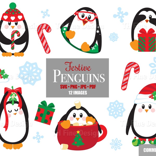 Penguin Clipart - Etsy