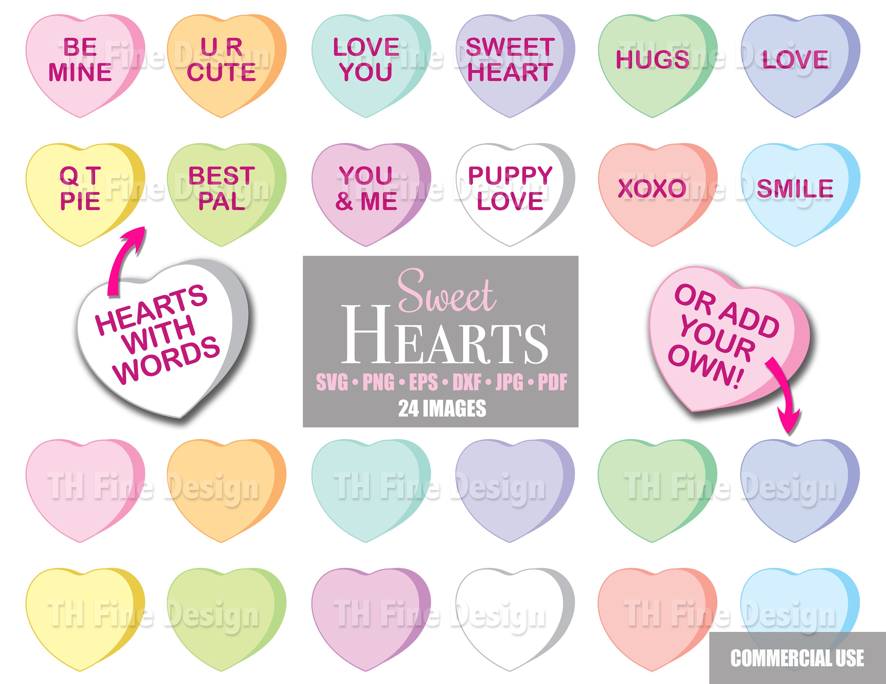 Printable Conversation Hearts