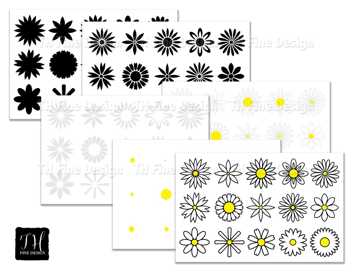 SVG Spring Flowers Daisy Daisies Floral Flower Layered Files - Etsy