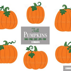 SVG Pumpkin Clip Art Cute Pumpkins Clipart Fall Autumn Thanksgiving ...