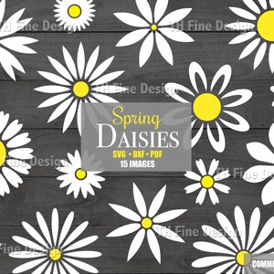 SVG Spring Flowers Daisy Daisies Floral Flower Layered Files Bundle ...