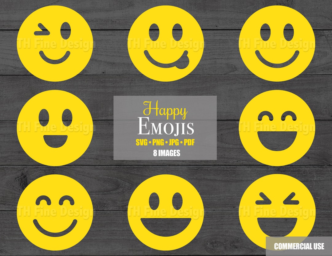 SVG Emojis Happy Faces Emoji Face Cute Fun Smiley Faces Transfer Clip ...