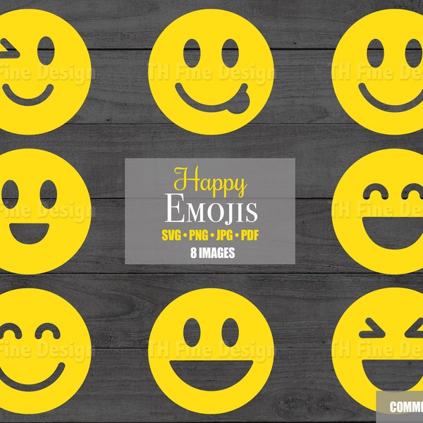 Emoji Smile Clip Art - Etsy