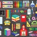SVG School Supplies Clip Art Download Bundle Teacher Room Decor ...