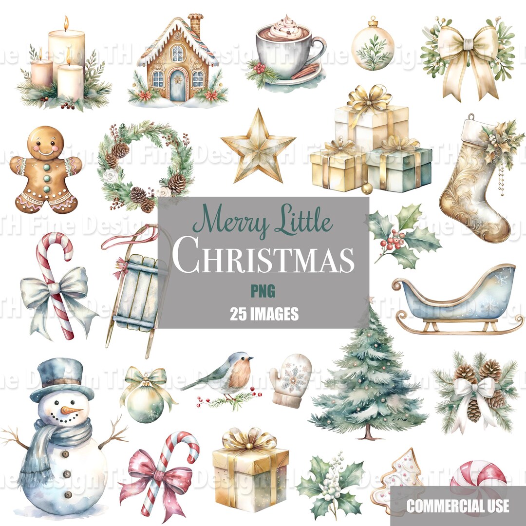 Christmas Clip Art Boho Holiday Clip Art Bundle Download Clipart ...